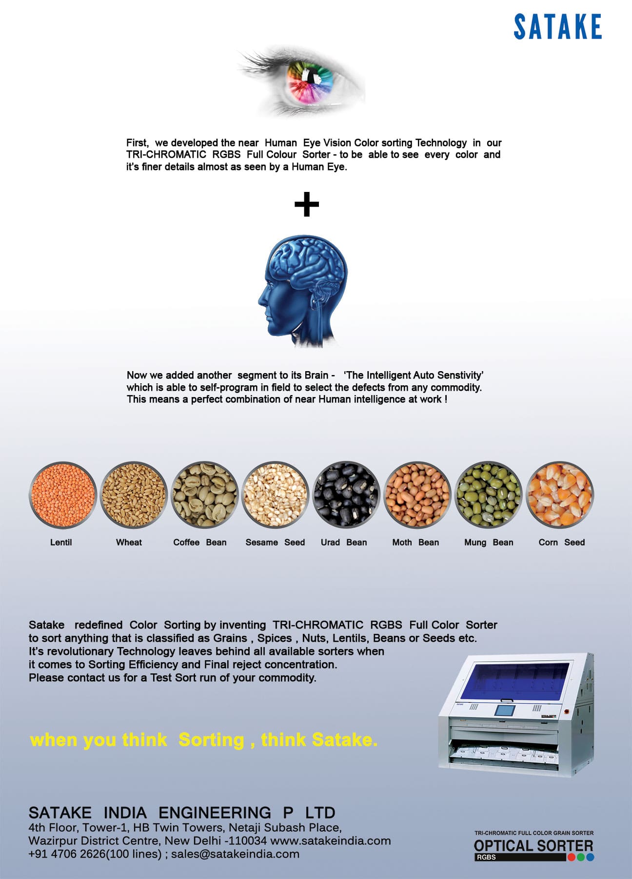 Satake Optical Color Sorter India